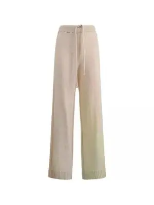 GAELLE PARIS Cable-knit Drawstring Trousers - Neutrals