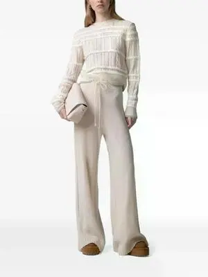 GAELLE PARIS Cable-knit Drawstring Trousers