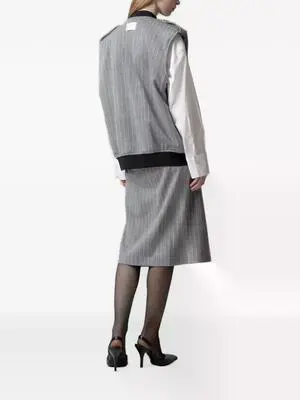 GAELLE PARIS Pinstripe-pattern Side-zip Skirt