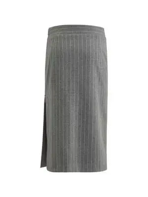 GAELLE PARIS Pinstripe-pattern Side-zip Skirt