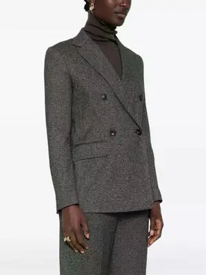 Max Mara Mstcresta Double-breasted Herringbone Blazer