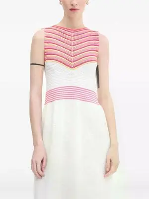 BENETTON Chevron-knit Sleeveless Midi Dress