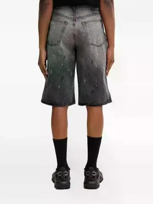 BEAMS Paint-splatter Distressed Shorts