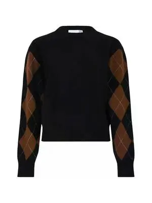 DOUUOD Argyle-patterned Sweater