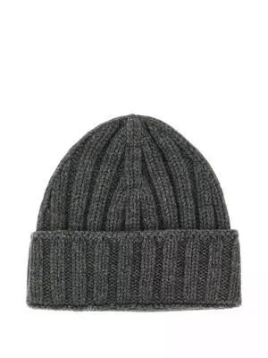LARMERI STUDIO Ribbed-cashmere Beanie Hat - Grey