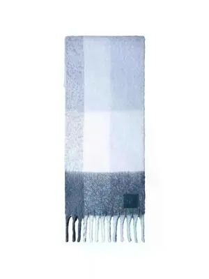 Calvin Klein Check Fringed Scarf - Blue