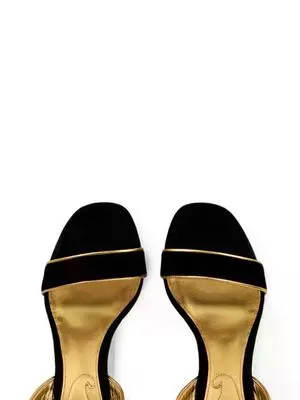 Etro Velvet High-heeled Sandals With Animal Buckle