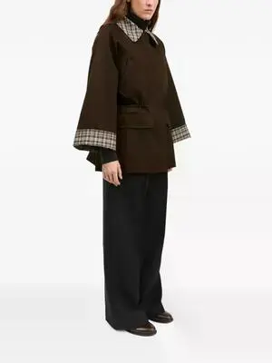 SKALL STUDIO Drawstring-waist Checked-collar Jacket