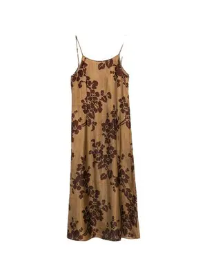 UMA WANG Anaya Printed Long Dress - Beige
