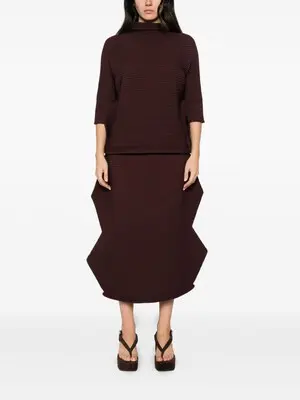 Issey Miyake Pleated High-neck Top