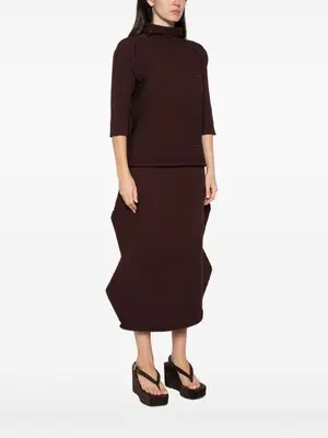 Issey Miyake Pleated High-neck Top