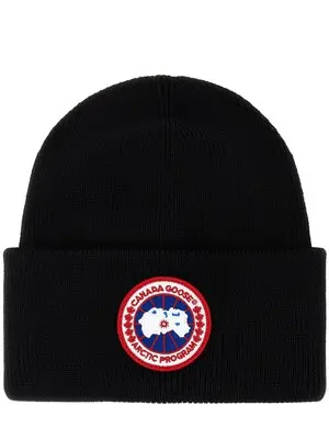 Canada Goose Logo Wool Beanie - Black