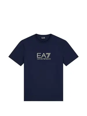 EA7 Logo Cotton T-shirt - Blue