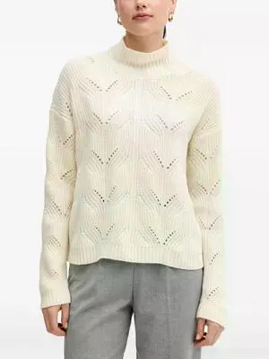 BENETTON Pointelle-knit High-neck Sweater - Neutrals