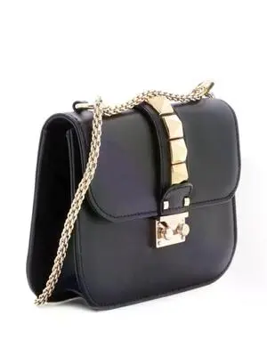 Valentino Garavani Glam Lock Leather Small Shoulder Bag