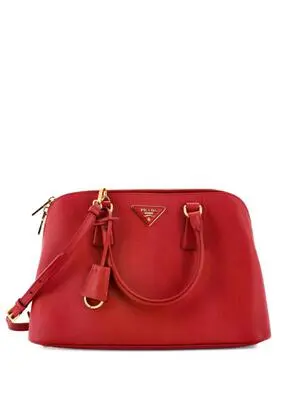 Prada Promenade Bag Saffiano Leather Medium Satchel - Red
