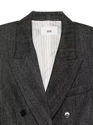 SOLOTRE Herringbone Double-breasted Blazer