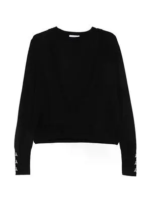 Patrizia Pepe Embellished Cut-out Sweater