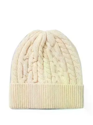 Peserico Cable-knit Turn-up Beanie Hat - Neutrals