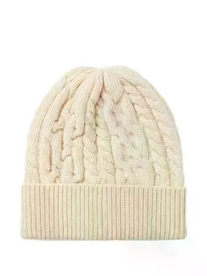 Peserico Cable-knit Turn-up Beanie Hat - Neutrals