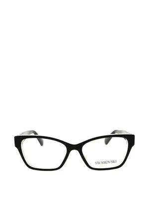 SWAROVSKI Crystal-embellished Rectangle-frame Glasses Black