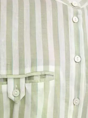 BENETTON Vertical-stripe Band-collar Shirt