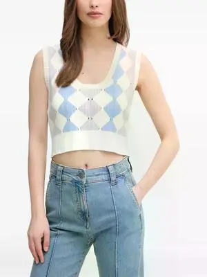 BENETTON Argyle-knit Tank Top