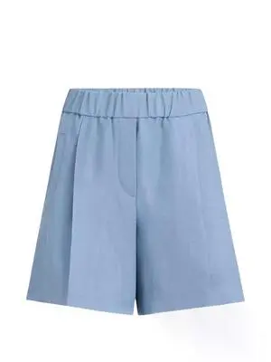 Brunello Cucinelli Pleated Elasticated-waist Shorts - Blue
