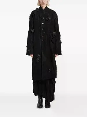 ALEKSANDR MANAMÏS Floral Roomy Jacquard Single-breasted Coat
