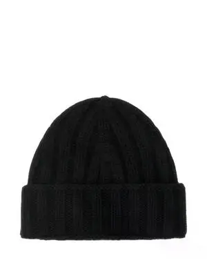 LARMERI STUDIO Ribbed-cashmere Beanie Hat - Black