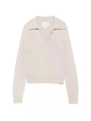 VANISE Button-detail Polo Sweater