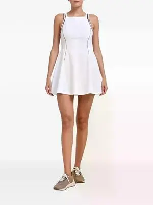 Brunello Cucinelli Contrast-trim Flared Mini Dress - White