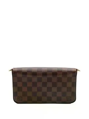 LOUIS VUITTON Felicie Damier Ebene Clutch Bag - Brown