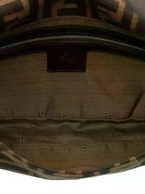 Fendi 2000-2010 Zucca Canvas Baguette Shoulder Bag - Brown