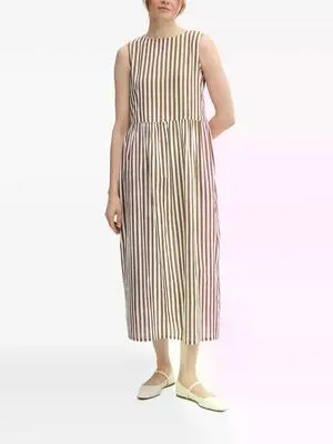 BENETTON Vertical-stripe Sleeveless Midi Dress