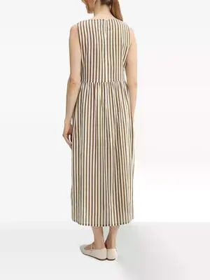 BENETTON Vertical-stripe Sleeveless Midi Dress