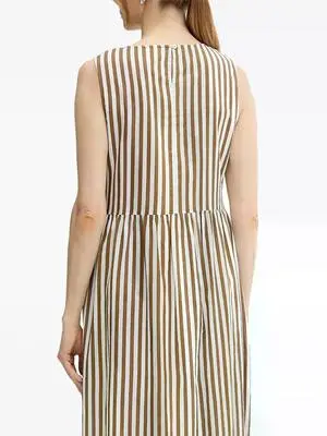 BENETTON Vertical-stripe Sleeveless Midi Dress
