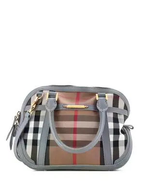Burberry Bridle Orchard Bag House Check Canvas Small Handbag - Grey