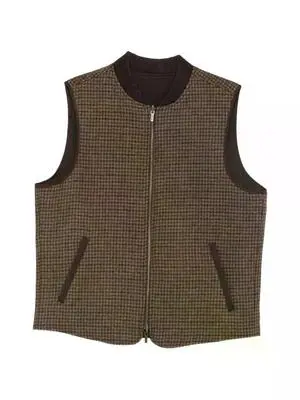 MC2 SAINT BARTH Spencer Houndstooth-pattern Gilet - Brown