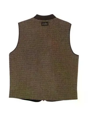 MC2 SAINT BARTH Spencer Houndstooth-pattern Gilet - Brown