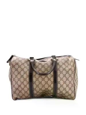 Gucci Joy Boston Bag Gg Coated Canvas Medium Satchel - Brown