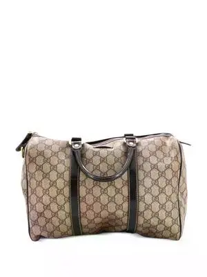 Gucci Joy Boston Bag Gg Coated Canvas Medium Satchel - Brown