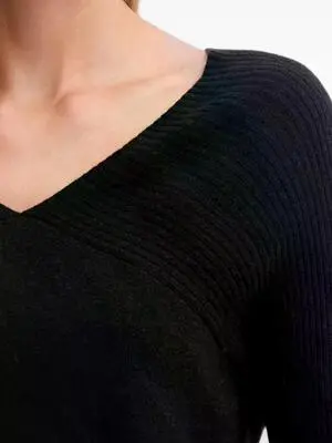 BENETTON Ribbed-knit V-neck Mini Dress