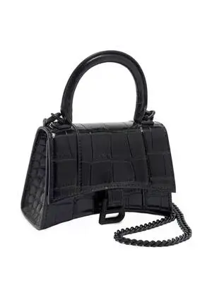 Balenciaga Hourglass Croc-embossed Tote Bag