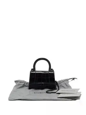 Balenciaga Hourglass Croc-embossed Tote Bag