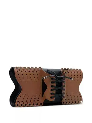 Perrin Le Corset Perforé Lace-up Clutch Bag