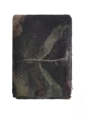 ALEKSANDR MANAMÏS Floral-print Frayed Cashmere Scarf - Grey