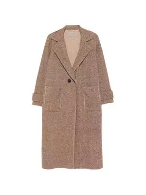 D.exterior Marl-knit Notched-lapels Coat