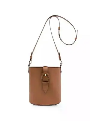 Perrin La Parisienne Xbody Leather Bucket Bag - Brown