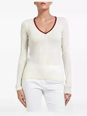 Brunello Cucinelli Ribbed-knit V-neck Sweater - Neutrals